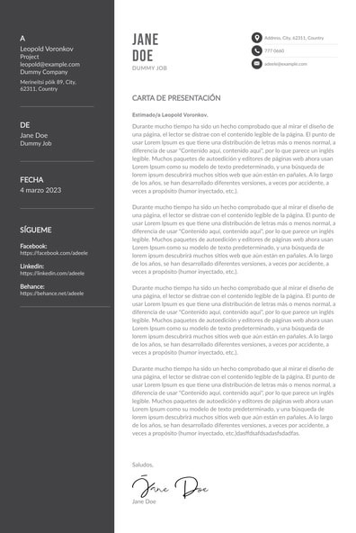 Formatos de carta de presentación para el 2024